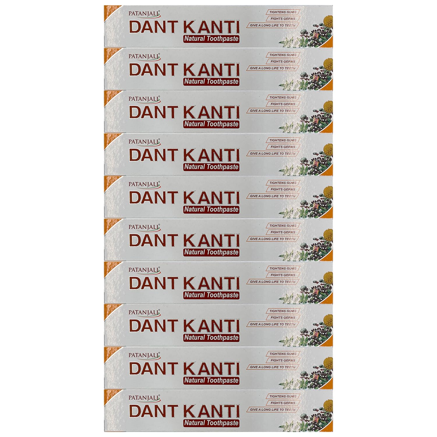 Patanjali Dant Kanti Natural Toothpaste 100gm / 3.38 fl oz - (Pack of 10)