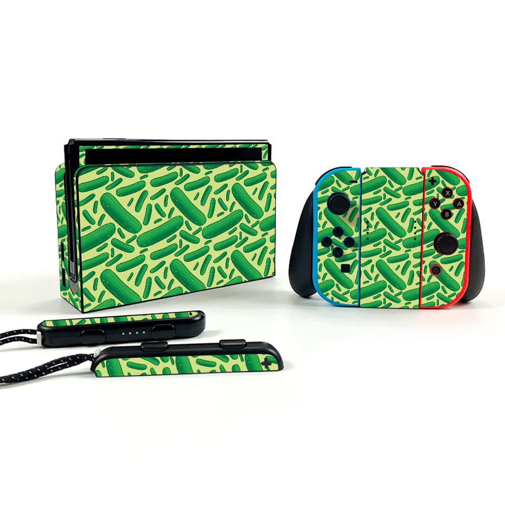 MightySkins Skin Compatible with Nintendo Switch OLED - Pickles | Protective, Durable, and Unique Vinyl Decal wrap Cover | Easy to Apply, Remove, and Change Styles | Made in The USA