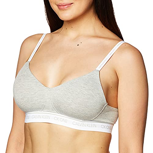 Calvin Klein Women's CK One Cotton Lightly Lined Bralette, GREY HEATHER, S