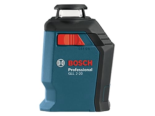 Bosch GLL2-20 65ft Self-Leveling 360 Degree Horizontal Cross Line Laser Level with Mount and Carrying Pouch,Blue