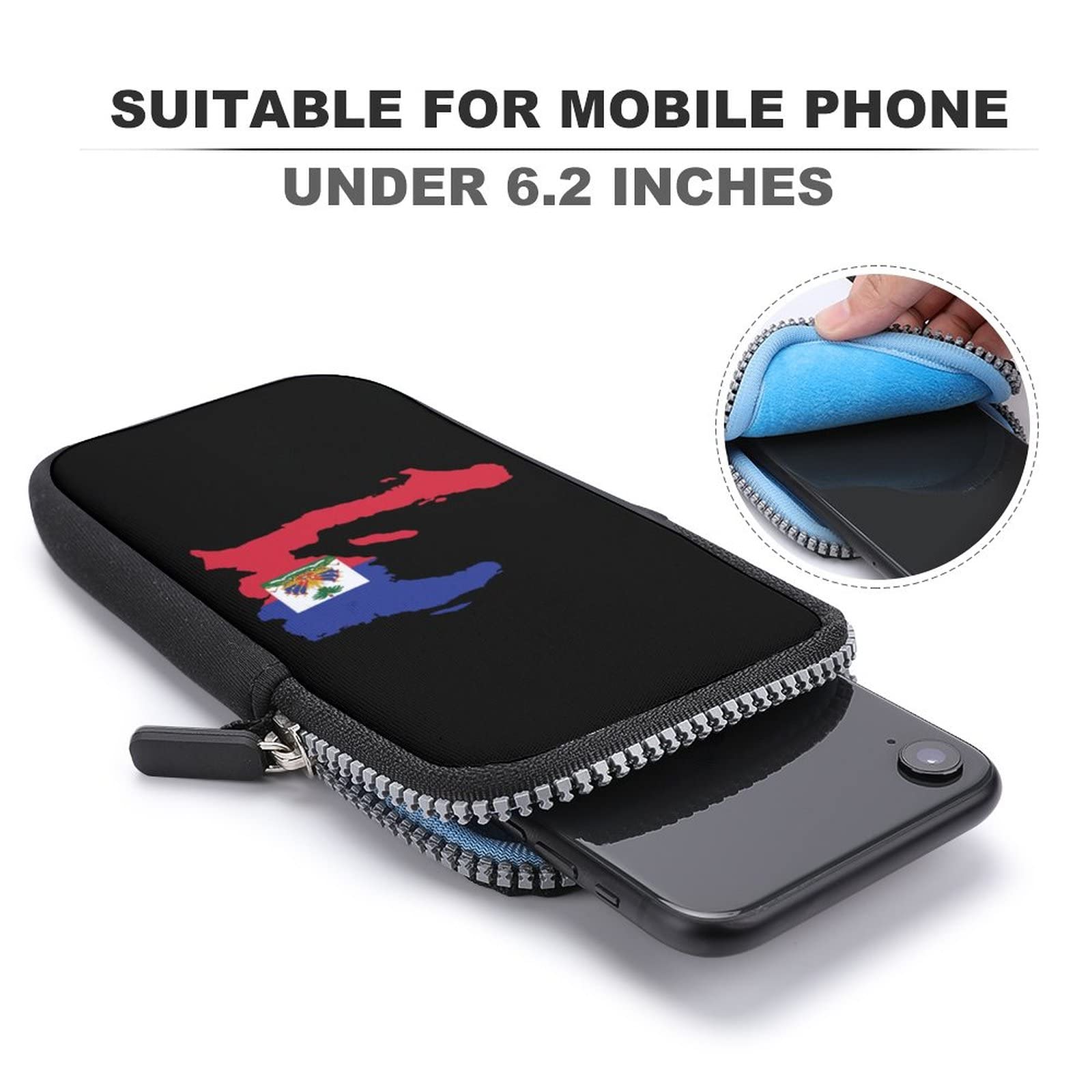 FunnyStar Haitian Flag Map Crossbody Phone Bag Shoulder Wallet Purse Cellphone Handbag with Adjustable Strap