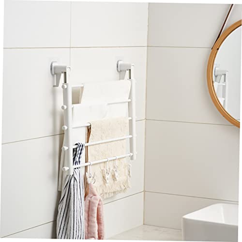 Cabilock Drying Rack Wall Mounted Drying Rack Heavy Duty Coat Hangers Collapsible Hangers Towels Drying Rack Metal Hanger Laundry Drying Rack Drying Coat Hanger Clothing Drying Rack White