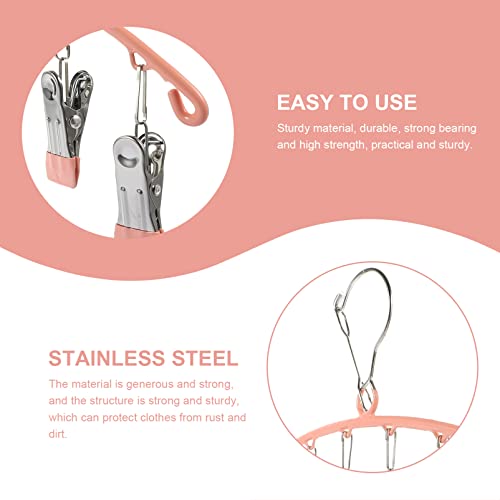 Cabilock Hat Organizer 10 Clips Stainless Steel Laundry Drying Rack Clothes Hanger Sock Hanger Hat Hanger Windproof Dryer Rack for Baby Clothes, Socks, Drying Towels, Diapers Hat Rack