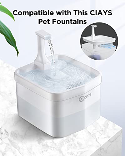 Ciays Cat Water Fountain Replacement Filters & Replacement Pre-Filter Sponges for 65oz/1.8L Automatic Pet Fountain Cat & Dog Water Dispenser, White (CIPS65OZ)