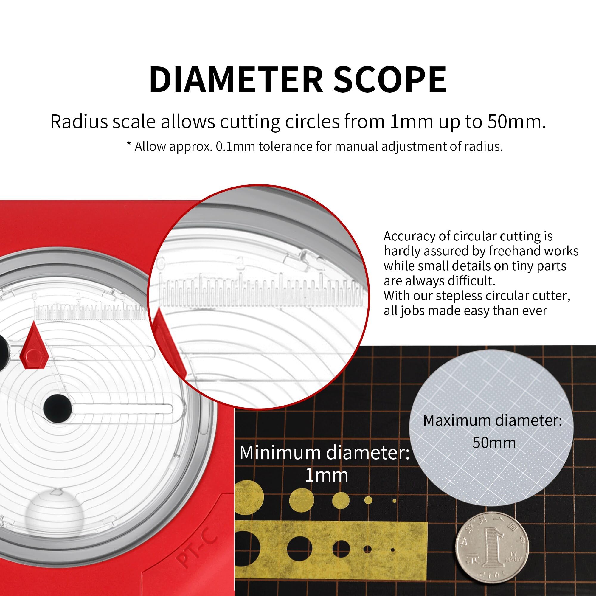 DSPIAE Integral Rotary Integral Circular Cutter (1-50mm) Circle for Gundam Hobby Model Craft Military Miniature Kit (1)