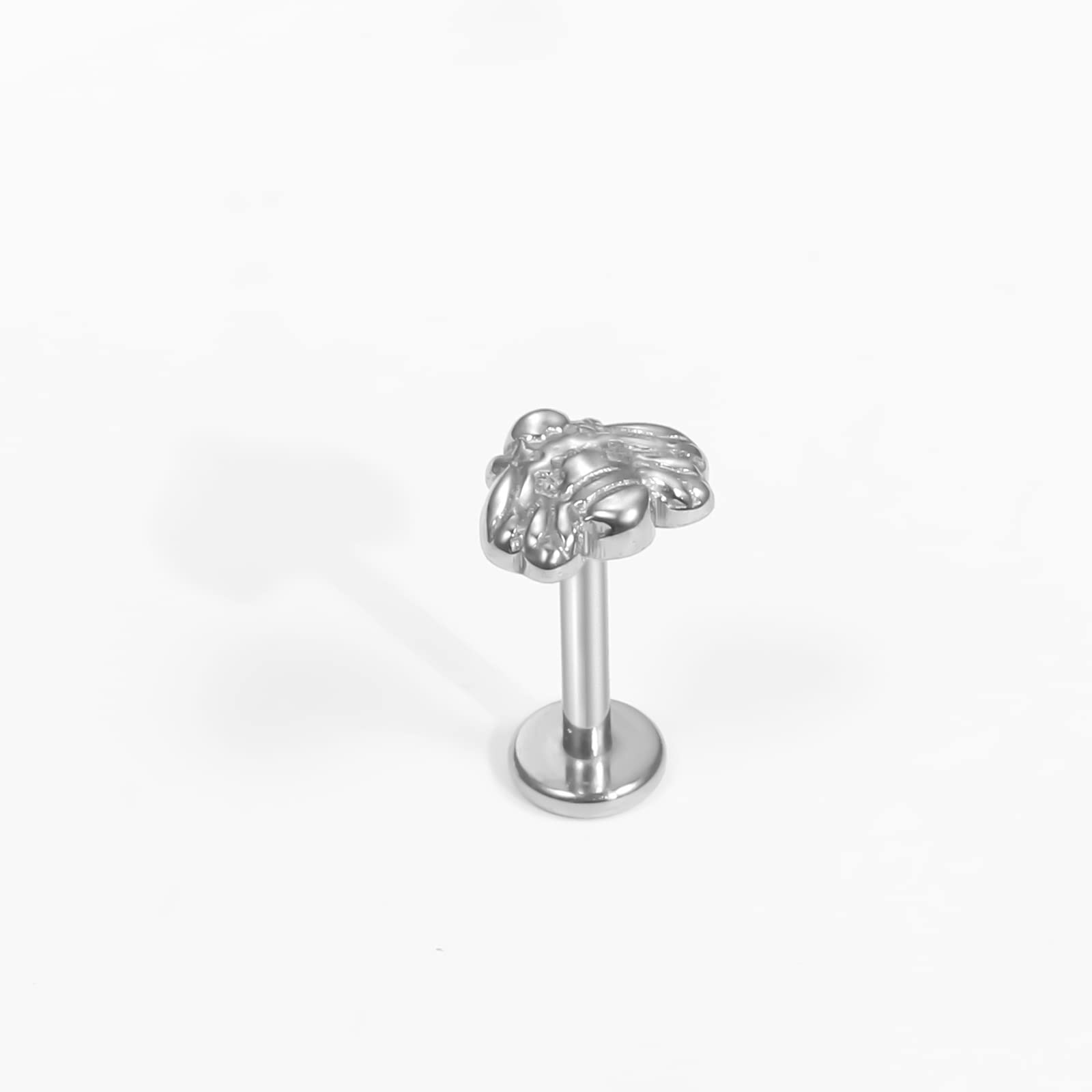Aumeo G23 Titanium Labret Lip Studs 16G Monroe Nose Rings Studs Internally Threaded Cartilage Tragus Helix Earrings Studs Medusa Bee Butterfly Piercing Jewelry for Women Men