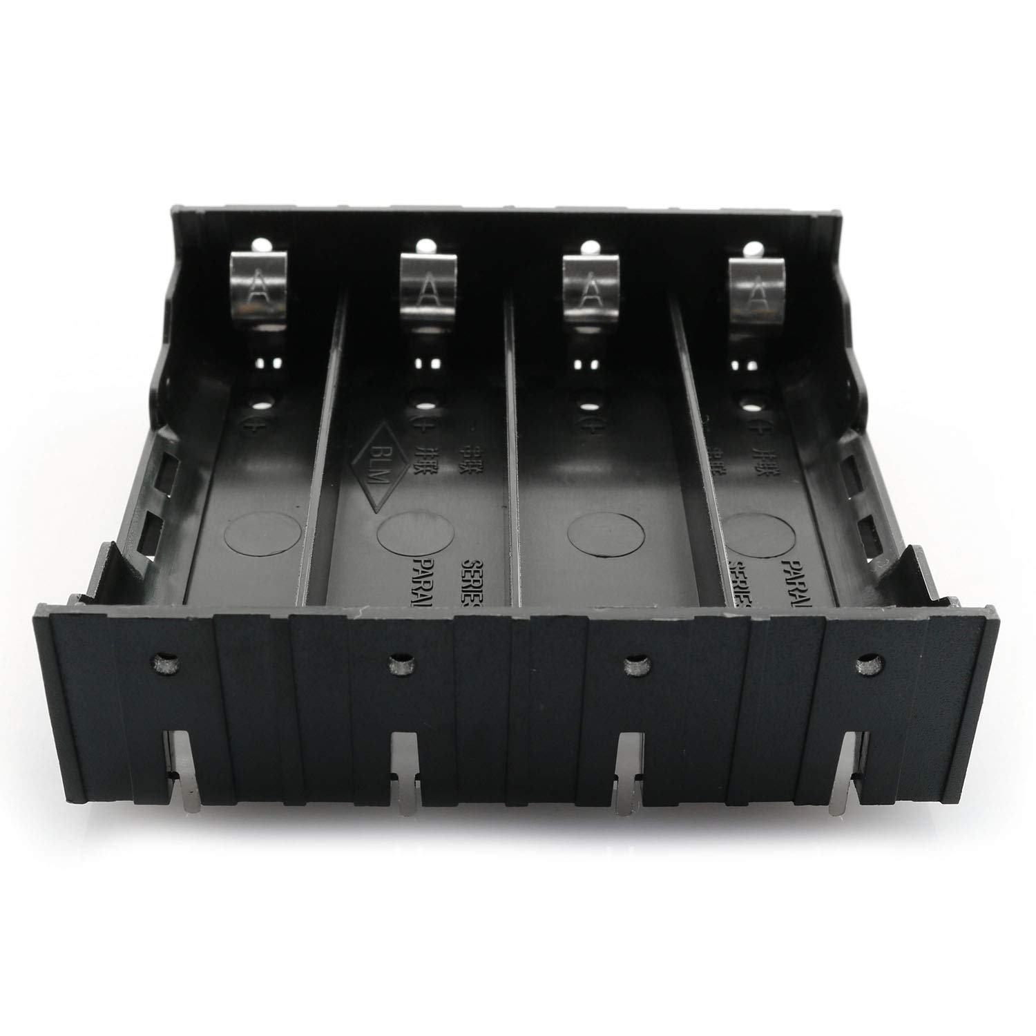 RuiLing 4-Pack 18650 Battery Holder 4 Slots x 3.7V Battery Storage Case DIY Batteries Clip Box with Pin