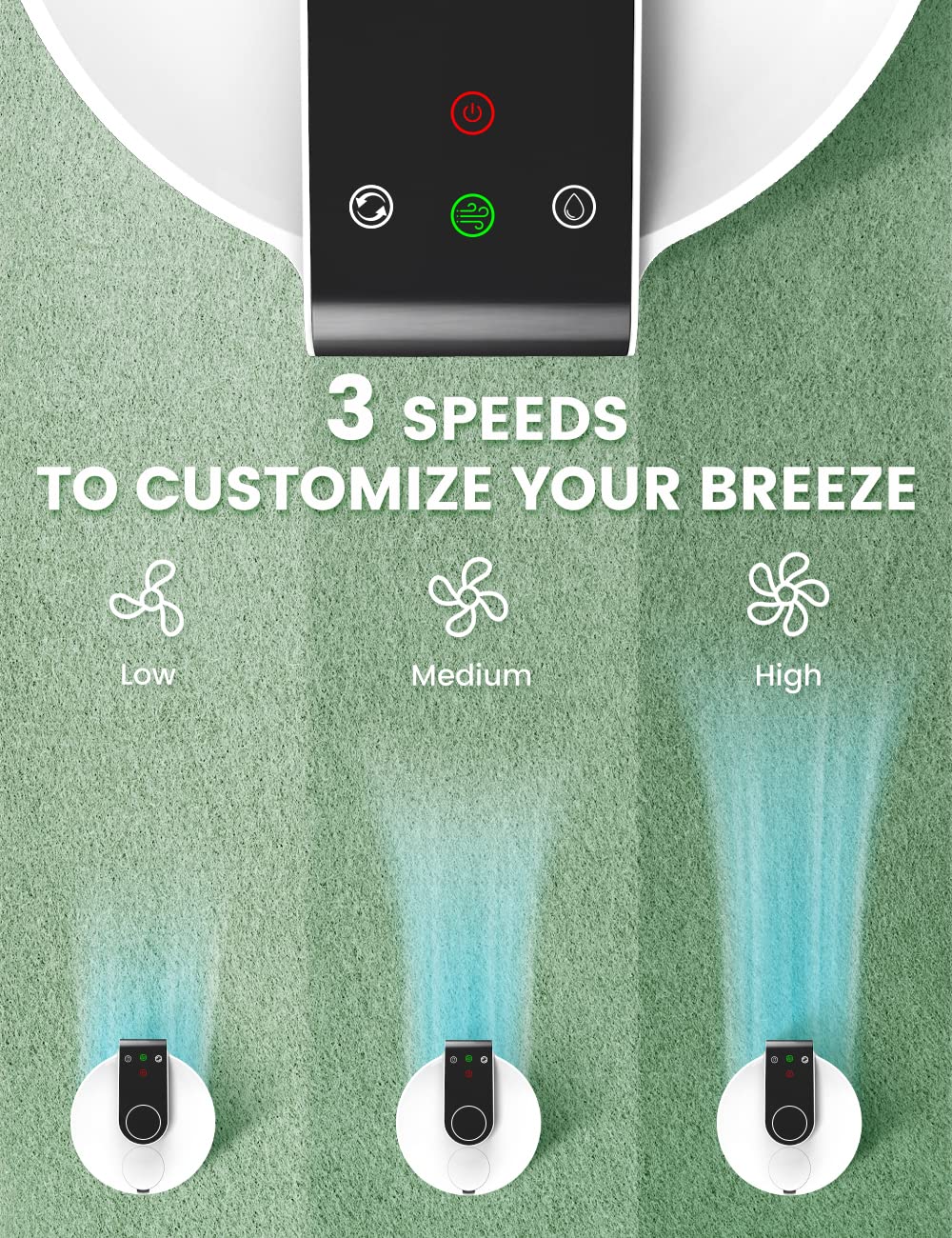 Mini Portable Air Conditioner, 9" Personal Air Cooler & Humidifier, 360° Rotation & 3 Speeds, USB Rechargeable Portable Air Cooler , 4000mAh Battery Operated, Evaporative Air Cooler for Room/Travel