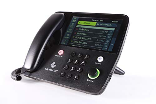 CaptionCall 67Tb Amplified Captioned Corded Home Telephone with Touch Screen, 58dB Amplification, Caller ID, Answering Machine, Bluetooth, Loud Ringer for Hearing Impaired