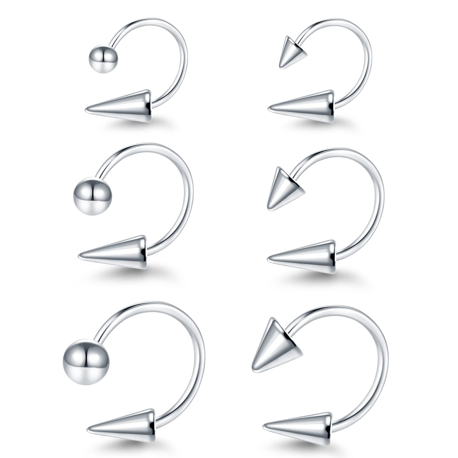 Aumeo Smiley Piercing Jewelry for Mouth 16G Vampire Fangs Piercing Stainless Steel Tiger Teeth Lip Piercing Jewelry