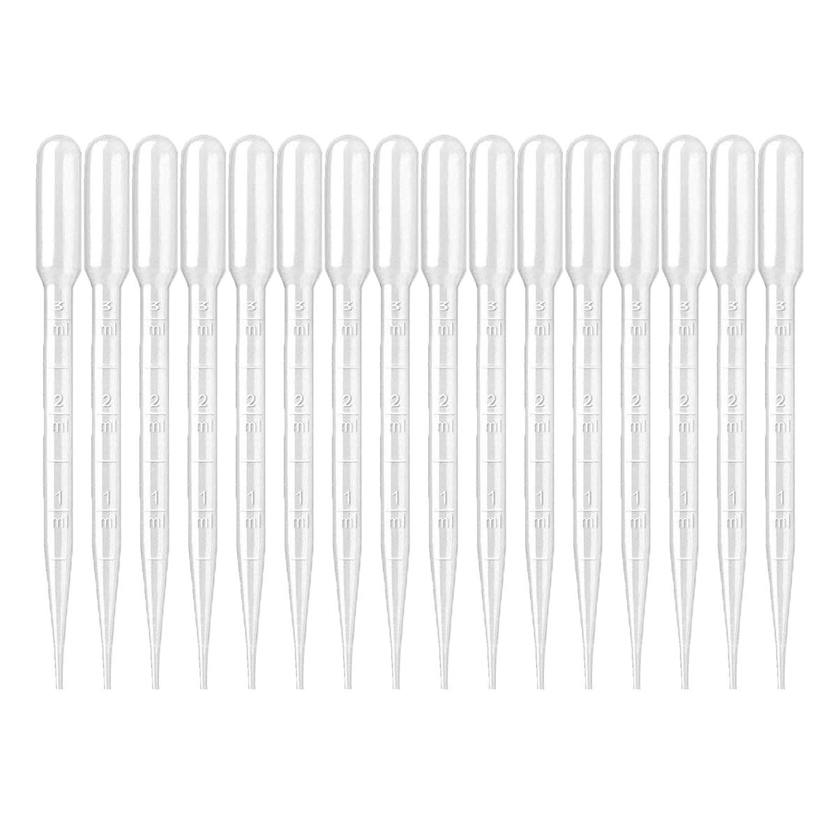 Crafare 90pcs 3ml Disposable Transfer Pipettes Essential Oils Pipettes Graduated Calibrated Dropping Pipettes for Scientific Lab Painting DIY Makeup Tool Pipettes Eye Dropper