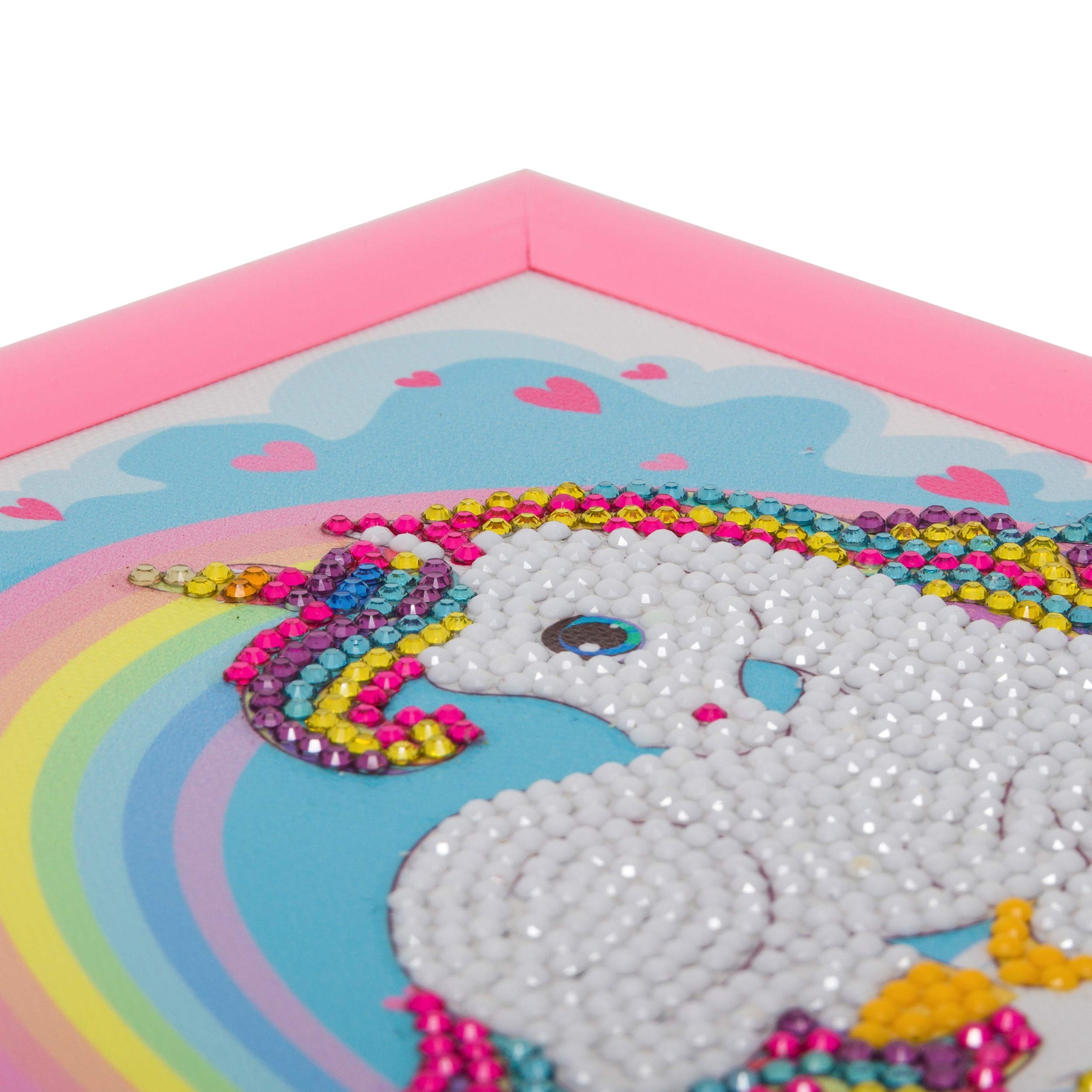 Craft Buddy Crystal Art CAFBL-4 Unicorn Rainbow, 16x16cm Frameable Crystal Art