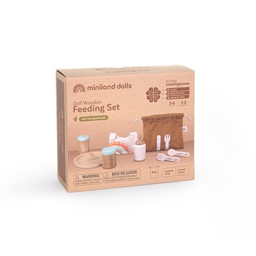 Miniland Doll Wooden Feeding Set - Quality, ECO, Imaginative