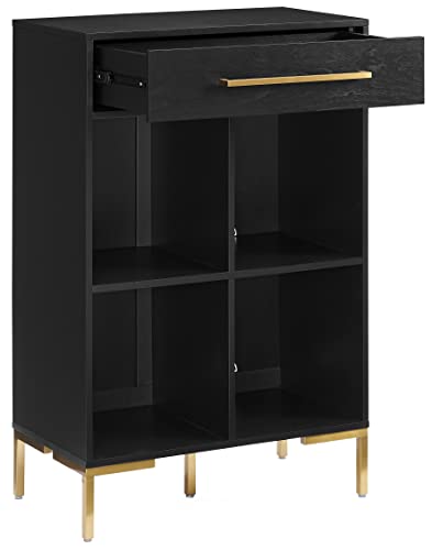 Crosley Furniture Juno Record Storage Cube Bookcase, Black