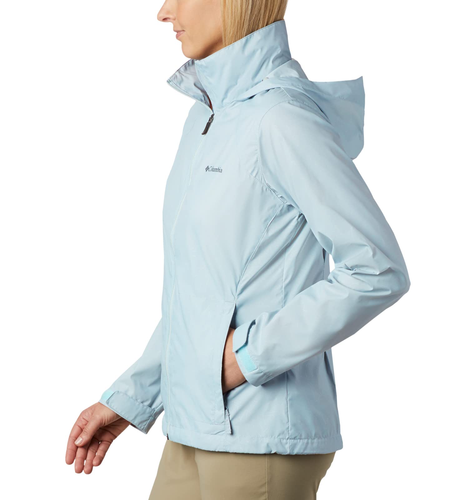 Columbia Women’s Switchback III Waterproof Rain Jacket, Spring Blue, XX-Large