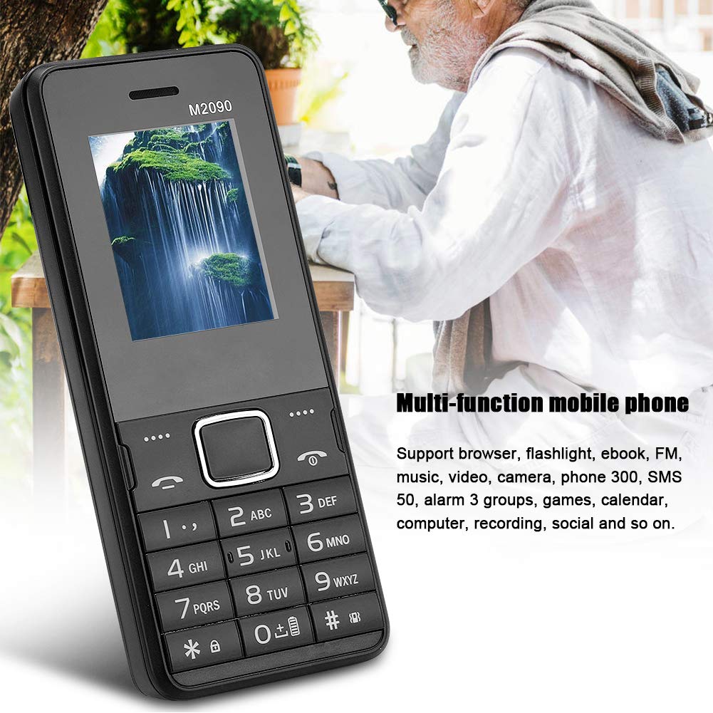 ASHATA Unlocked Mobile Phone, 1.7in Screen Simple Phone with 3.5mm Headphone Jack, 32MB and 32MB, 0.08MP Camera, Dual SIM Card 2G Cellphone, 1500MAh, Black-US