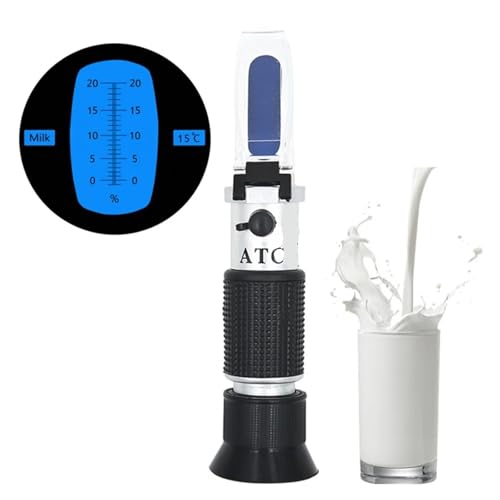 KYKYK Refractometer, Refractometer 0-20% Sugar Brix Milk Measurement Accuracy ATC Professional Digital Milk Purity Analyzer Tester Handheld Too for Fruit, Homebrewing, Juice, Vegetables