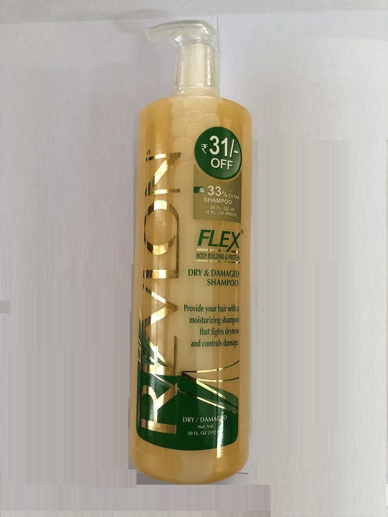 Revlon Flex Shampoo Dry Damaged Body Building Protein Shampoo Gentle Cleansing 20 Oz / 592 ml