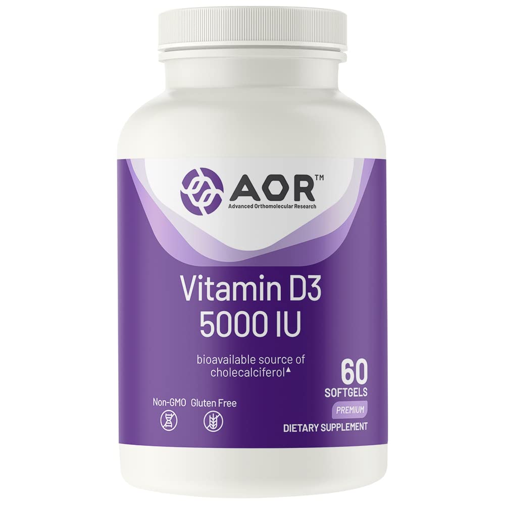 AOR, Vitamin D3 5000 IU, Supports The Immune System and Mood Balance, Supports Proper Calcium Absorption, 60 Servings (60 softgels)