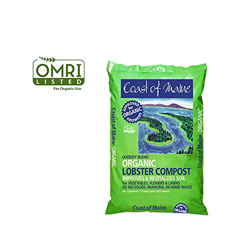 Coast of Maine Quoddy Blend Lobster and Crab Organic Compost Plant Potting Soil Blend Bag for Container Gardens and Flower Pots, 1 Cubic Foot