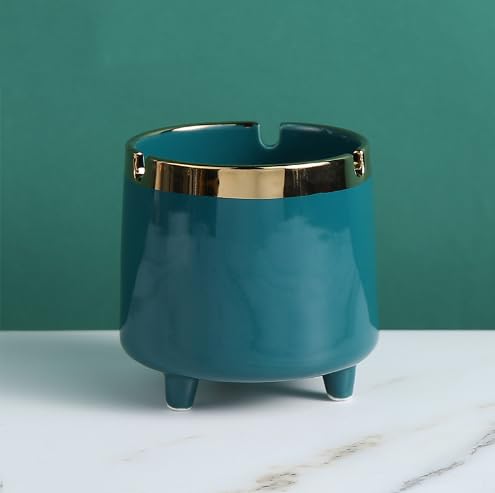 Ashtray 1 Pack Ceramic Ashtray Cigarette Ashtray Home Easy Clean Decorative Ashtray Holder Indoor Outdoor Patio Cigarette Ashtray Green Ash Tray