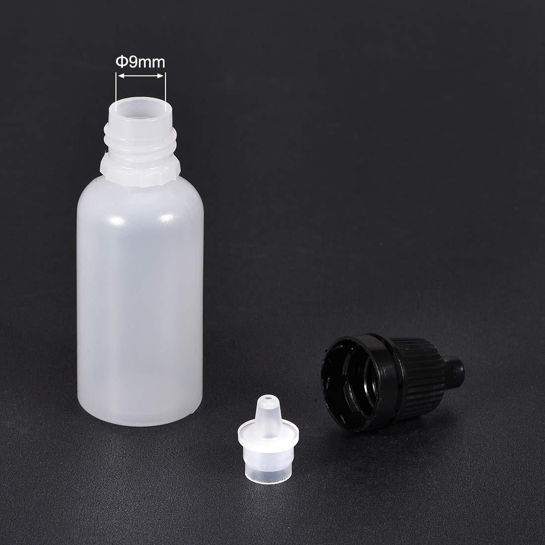 uxcell Plastic Dropper Bottles, 15ml/0.5 oz Empty Squeezable Dropper Bottle with Cap, Black, Pack of 10