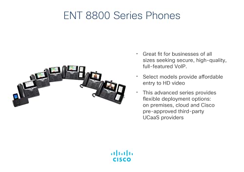 Cisco IP Business Phone 8861, 5-inch WVGA Color Display, Gigabit Ethernet Switch, Class 4 PoE, WLAN Enabled, 2 USB Ports, 10 SIP Registrations, 1-Year Limited Hardware Warranty (CP-8861-K9=)