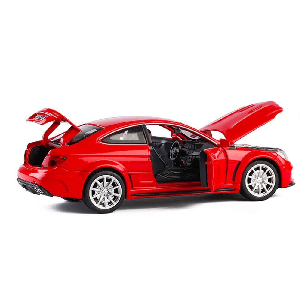 GAOQUN-TOY 1:32 Mercedes-Benz C63 AMG Sedan Children's Adult Simulation Alloy Pull Back Car Model Toy Collection (Color : Red)