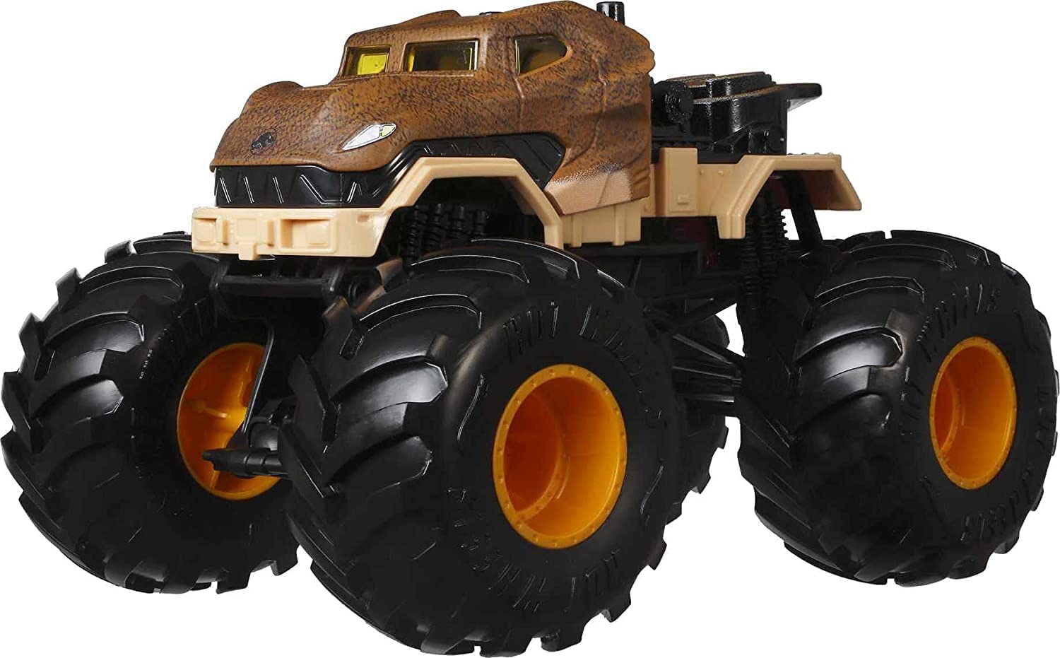 Hot Wheels Camp Monster T-Rex Dino Action Jam Big Wheels Jurassic World Bundle + Cretaceous Series Monster Truck with Mini Logo Black
