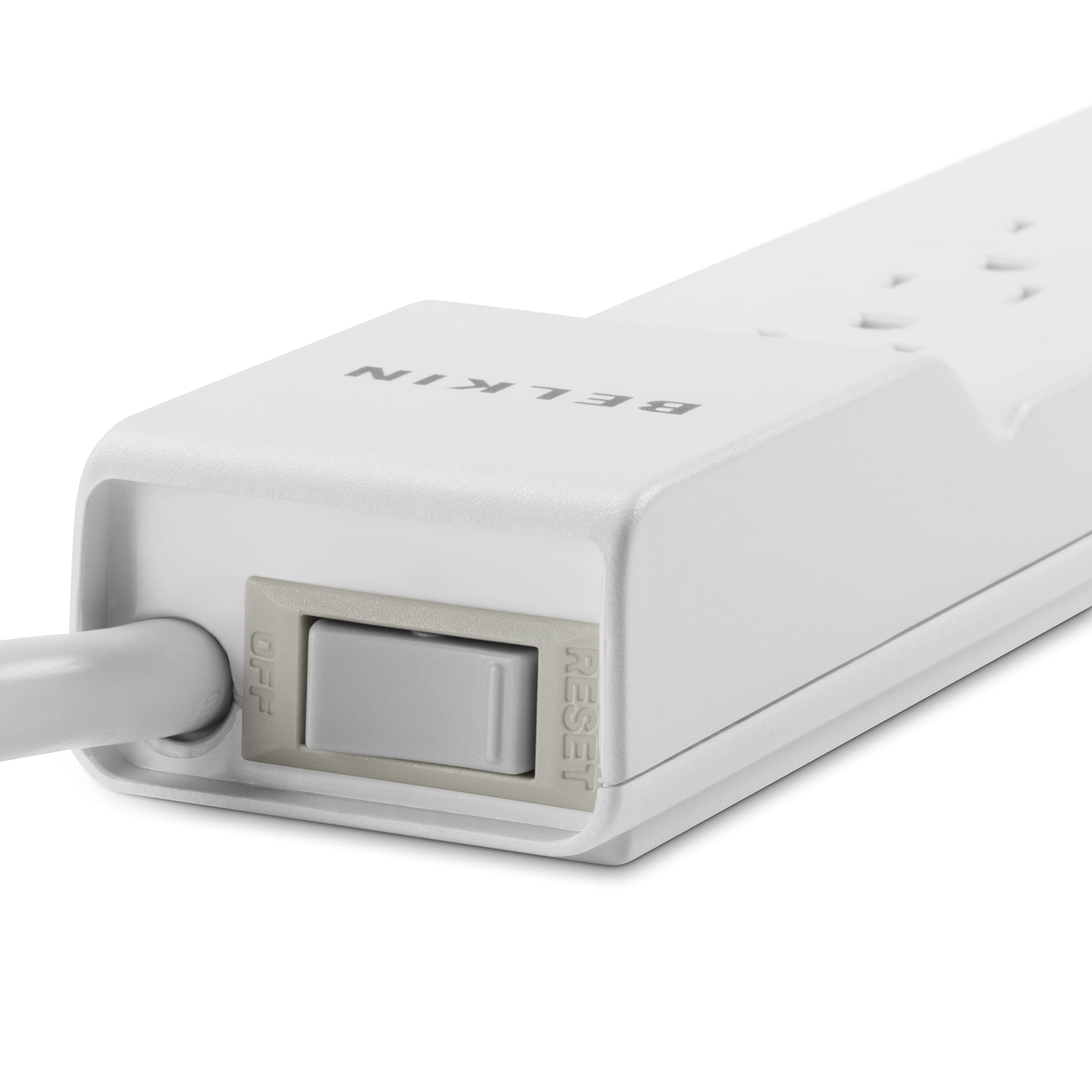 Belkin 6-Outlet Power Strip Surge Protector w/Flat Rotating Plug, 6ft Cord β Ideal for Personal Electronics, Small Appliances and More (1080 Joules), White, 6' - 6 Pack
