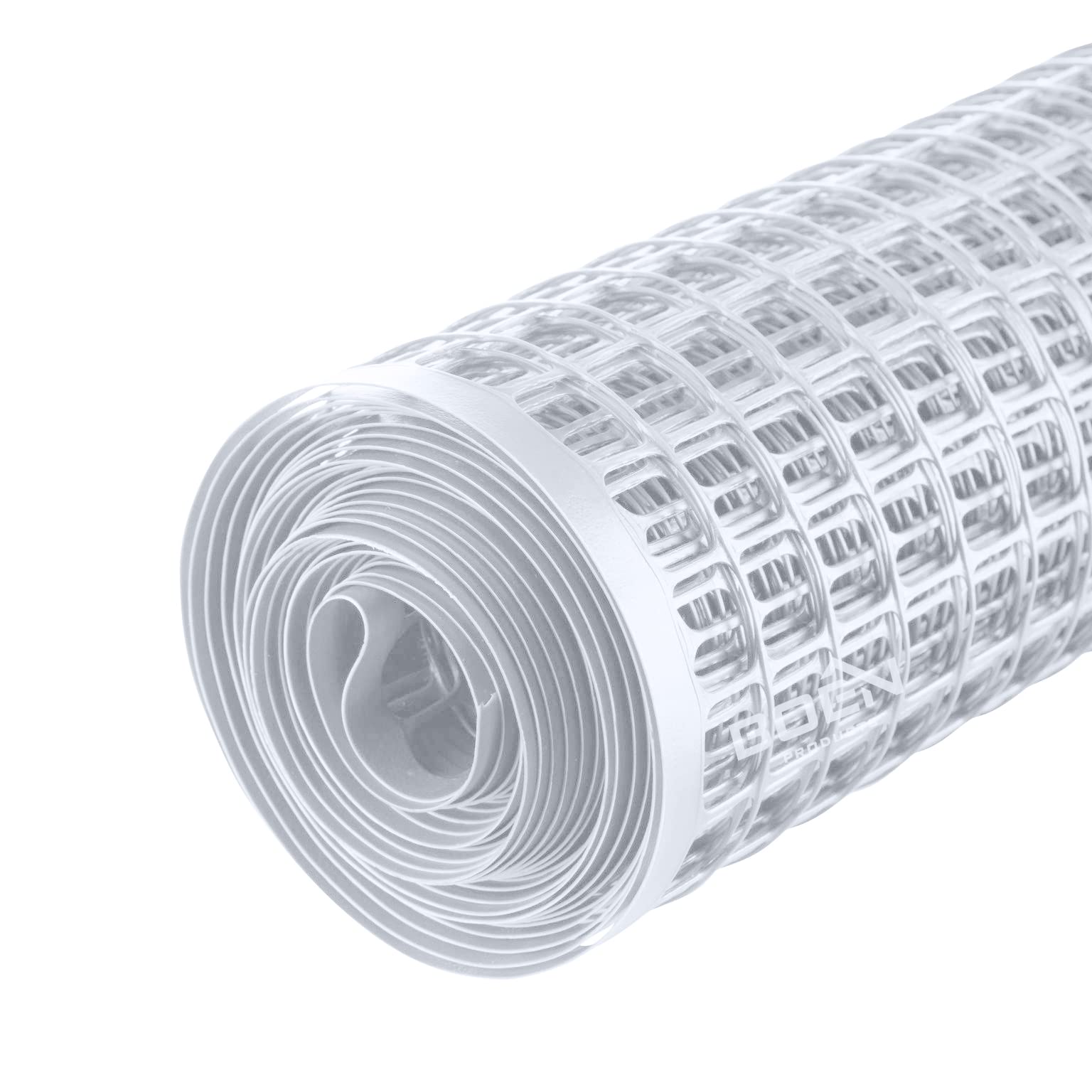BOEN Garden Fence Temporary Barrier Outdoor Fence for Dog, Rabbit or Deer, Garden Netting Plastic Mesh Plant Protection (40" x 25', White)