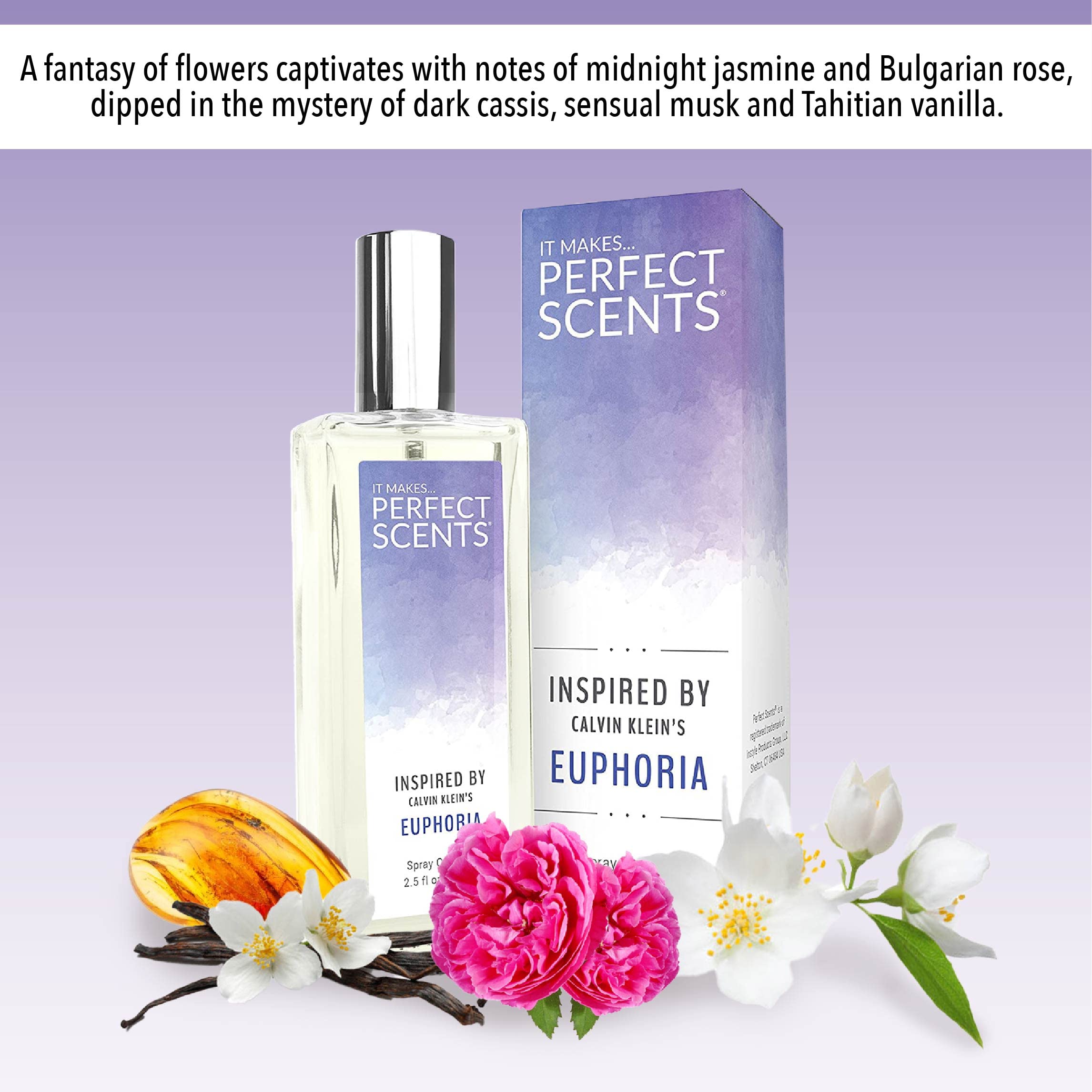 Perfect Scents Fragrances | Euphoria | Women’s Eau de Toilette | Paraben Free | Never Tested on Animals | 2.5 Fluid Ounces