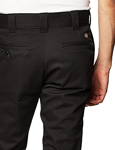Dickies mens Slim Skinny Fit Twill Work Casual Pants, Black, 32W x 32L US