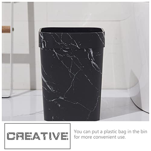 CCBUY Uncovered Trash Can Creative Marble Garbage Can Paper Waste Basket Dustbin Pen Pencil Desktop Storage Organizer for Home Kitchen Bathroom Office