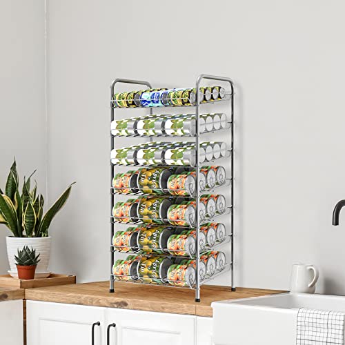 Can Organizer for Pantry 7-tier Can Organizer Can Good Organizer for Pantry Shelf Holds up to 84 Cans Can Rack Dispenser for Pantry, Kitchen, Cabinet Silver