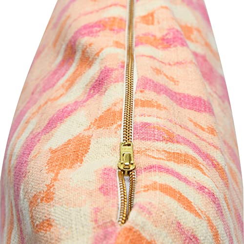 Creative Co-Op Cotton Slub Marble Printed Pillow, 20" L x 20" W x 2" H, Multicolor