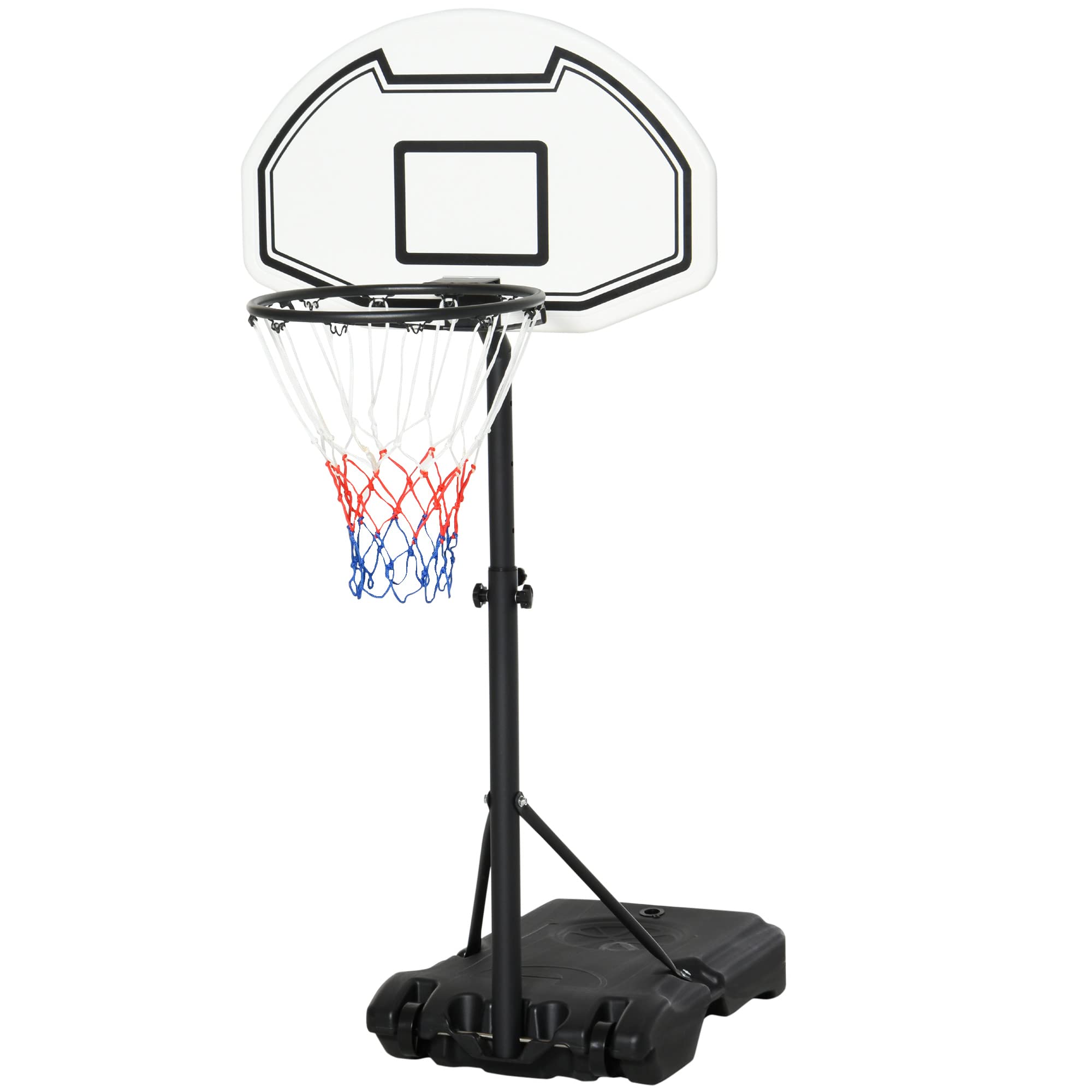 Aosom Poolside Basketball Hoop Stand Portable Basketball System Goal, Adjustable Height 3'-4', 30" Backboard