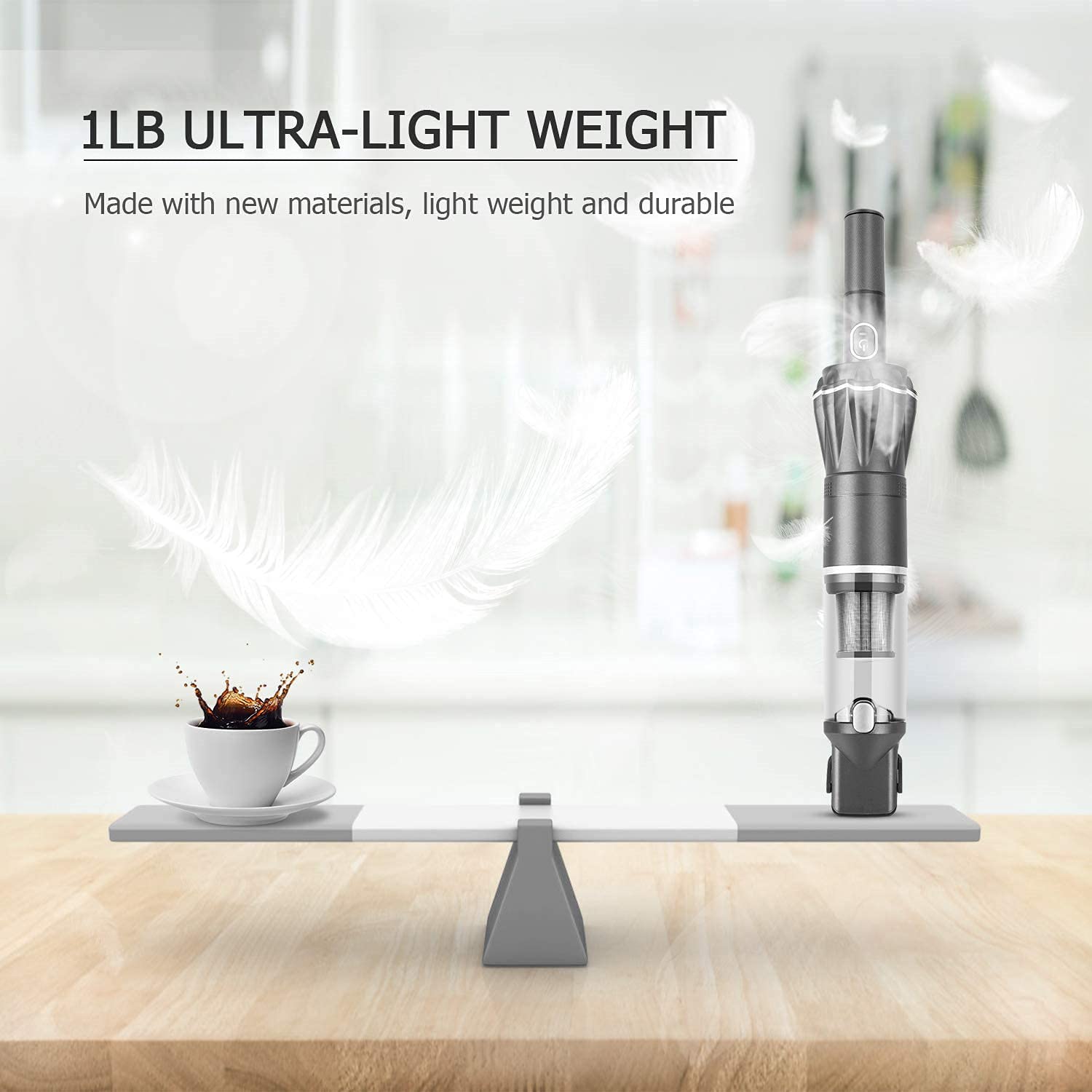 MMOOSOO Handheld Vacuum Cordless 12KPa, Lightweight Hand Vacuum Cleaner with Upgraded Brushless Motor and Single Touch Empty, Car Vacuum Cordless with Car Charger/Charging Dock