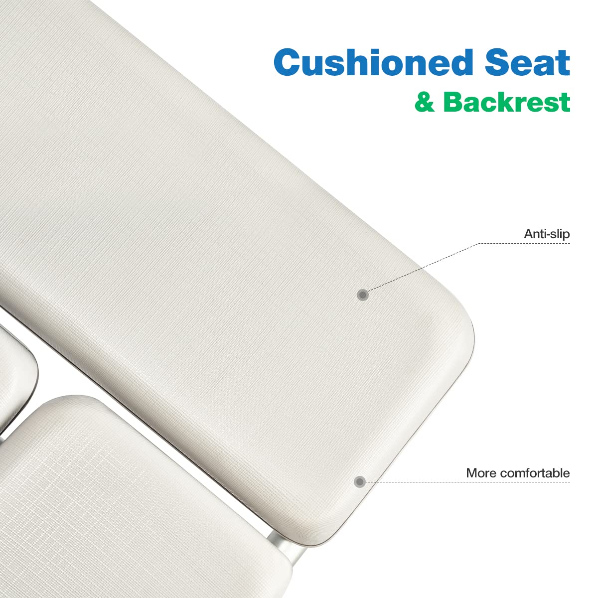 GreenChief Padded Shower Bench for Bathtub 500 LBS - Heavy Duty Shower Chair Adjustable, Transfer Bench with Arms and Backrest for Elderly, Tub Transfer Shower Seat Bath Chair for Inside Shower
