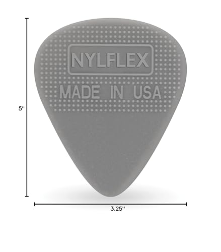 D'Addario Accessories Nylflex Guitar Picks - Nylon Guitar Picks with Grip - Great for Vintage Electric Sounds and Acoustic Strumming - 10 pack, Light (.50mm)