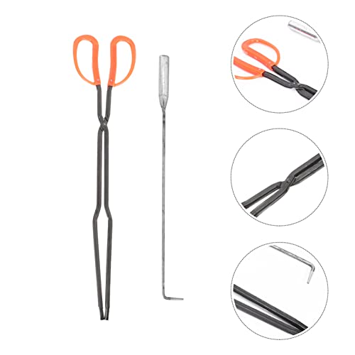 Cabilock Briquettes Hook 1 Set Briquette Tongs Iron Log Pigtail Charcoal Tong