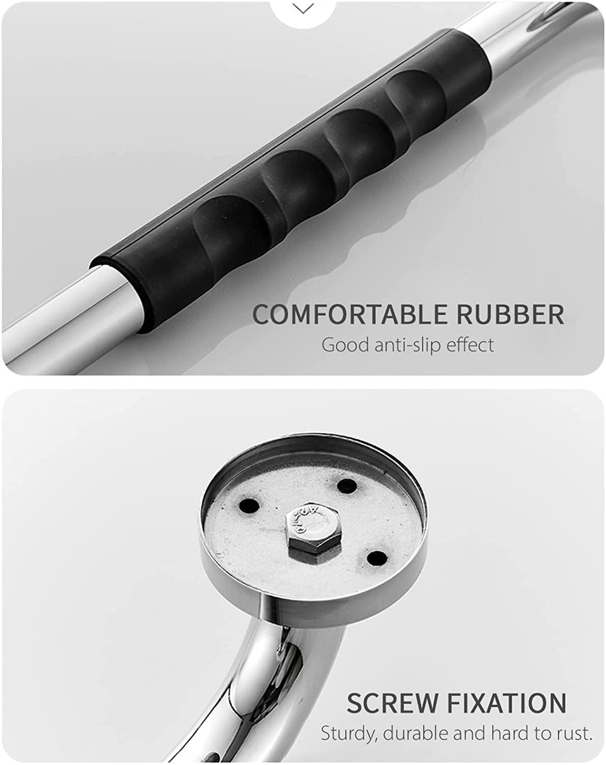 Top hacker Bathroom Grab Bar Stainless Steel Bath Grab Rail Shower Safety Handrail Anti Slip Rubber Grip Balance Bar Handle for Elderly Disabled Children Kitchen Toilet (Size : 11.8Inch)
