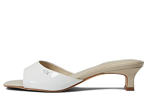 Calvin Klein Women's Fabian Heeled Sandal, White 140, 8.5