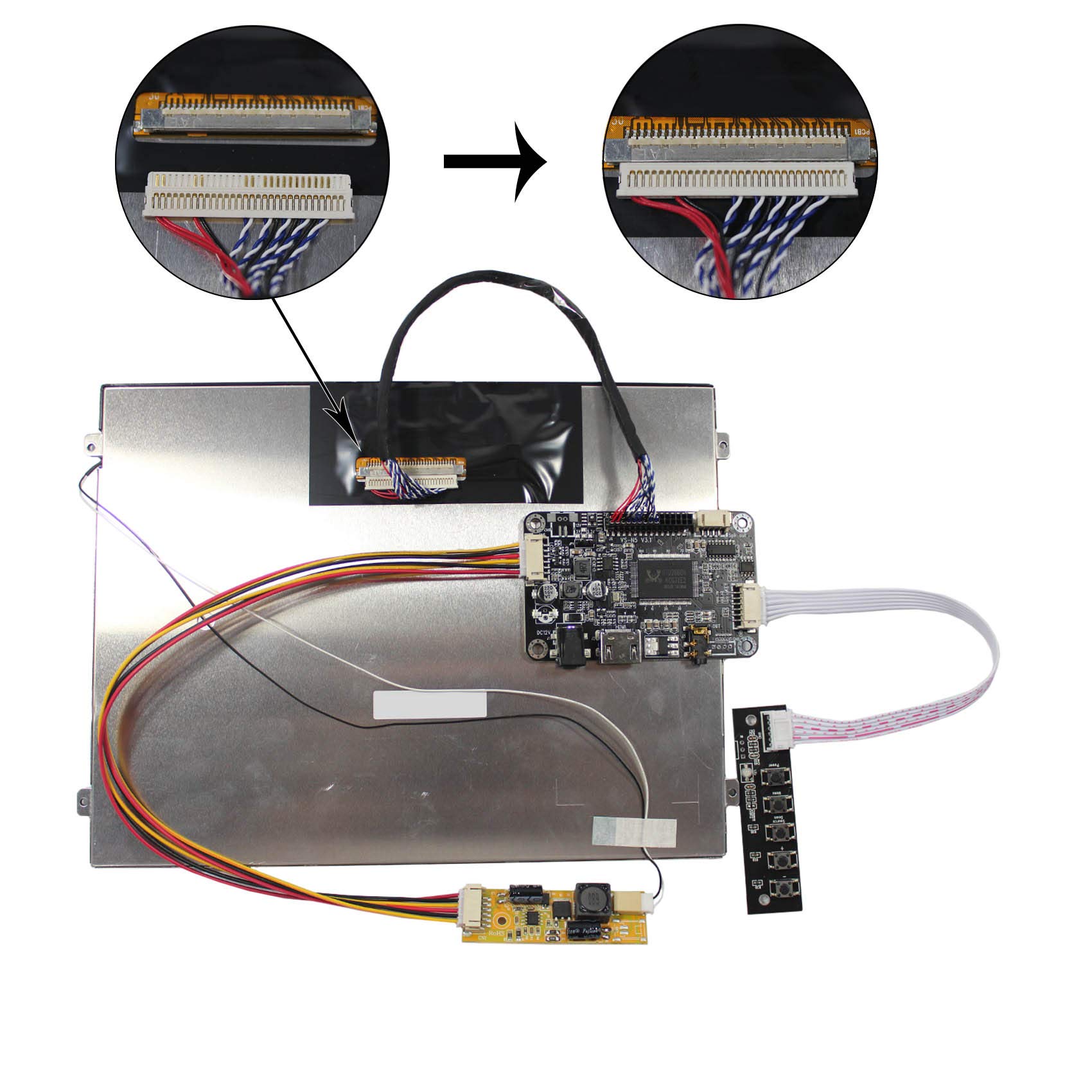 VSDISPLAY 10.4" 10.4 Inch 1024X768 HD 500nit IPS LCD Display VS104T-003A with HD-MI Audio LCD Controller Board