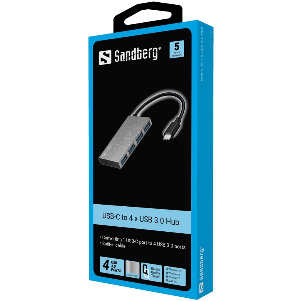 Sandberg USB-C to 4 xUSB 3.0 Pocket, ポケット Hub, Other