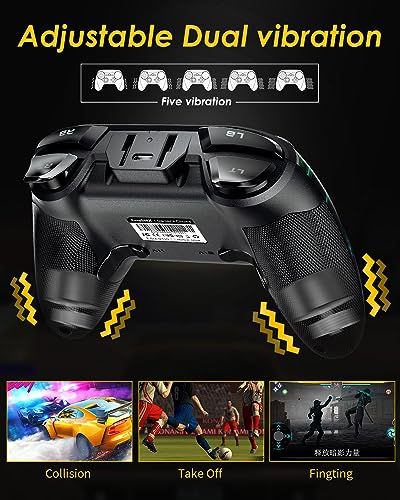 EasySMX PC Wireless Controller, Gaming Controller for Computer,Laptop,PS3,Android TV BOX, Nintendo Switch and Tesla with Turbo, Dual Vibration and 4 Programmable Keys, Battery Up to 14 Hours