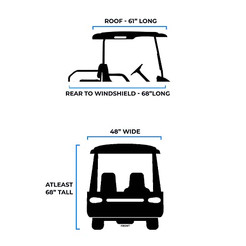 Greenline Golf Cart Enclosure Eevelle USA | Golf Car Cover | All Weather Windproof Waterproof Rain Cover | 2 or 4 Passenger Durable Golf Cart Cover