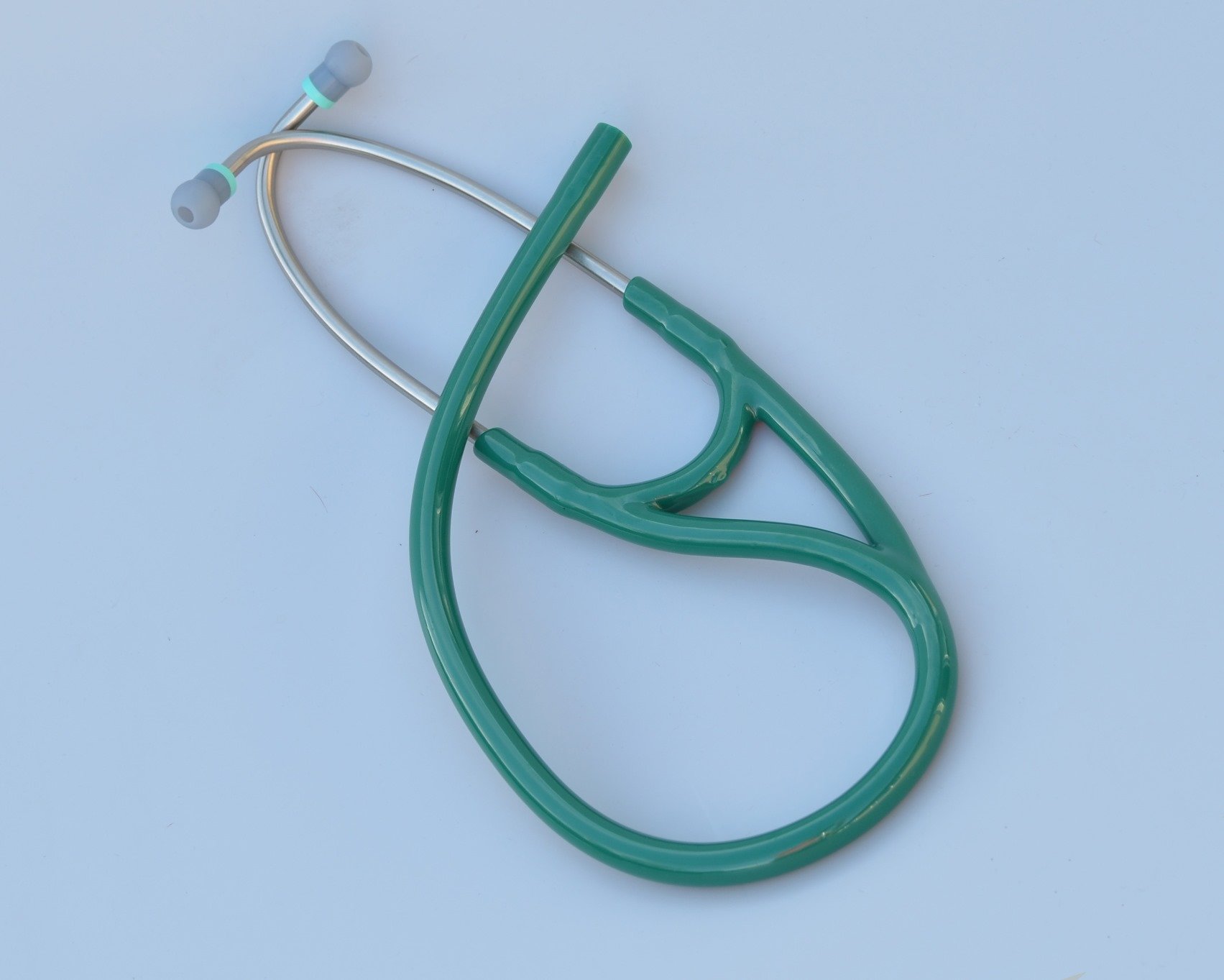 Replacement Tube (dual lumen binaurals) fits ALL leading brand single-head Cardiology Stethoscopes T72 GREEN