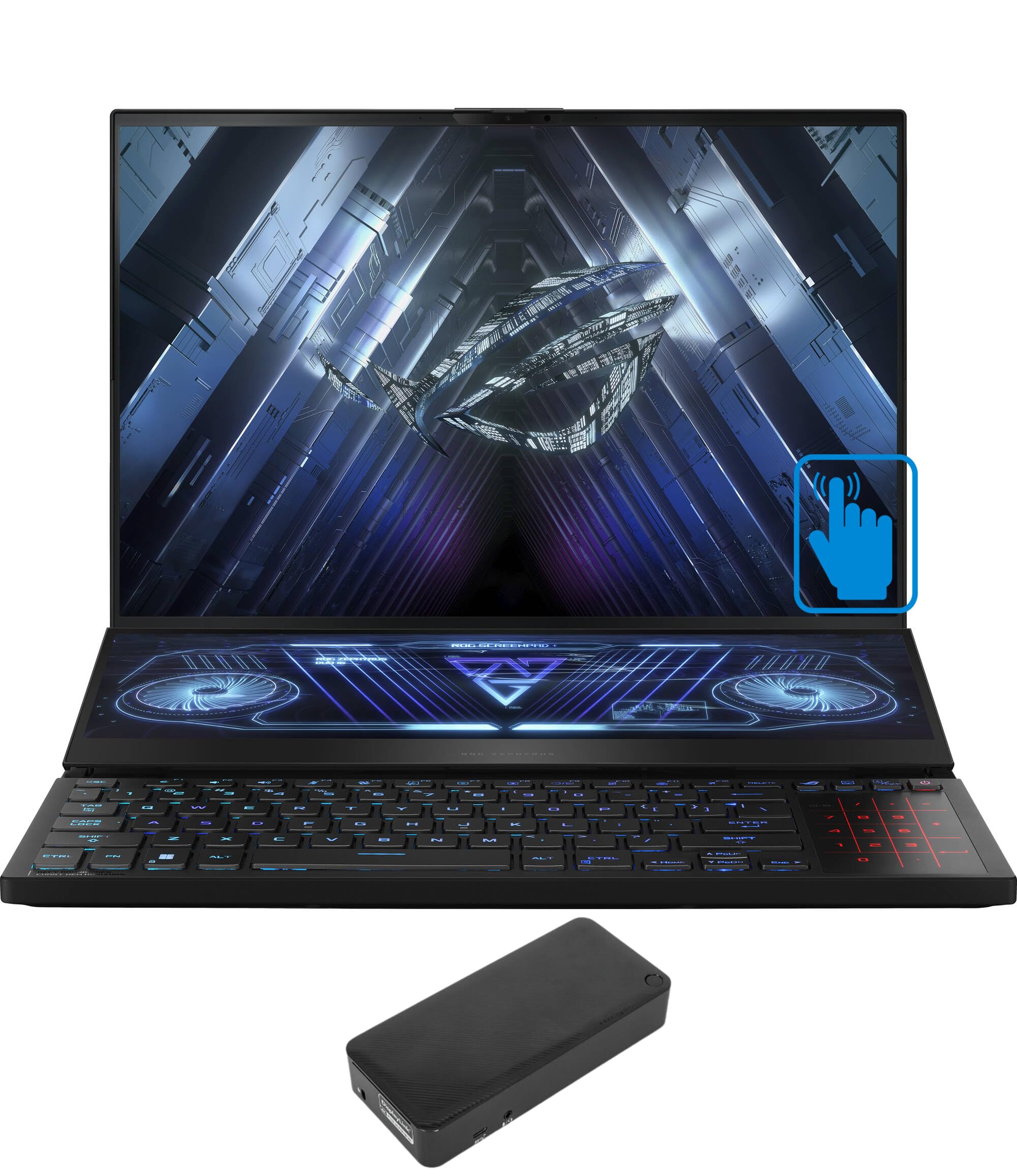 ASUS ROG Zephyrus Duo 16 Gaming & Entertainment Laptop (AMD Ryzen 7 6800H 8-Core, 32GB DDR5 4800MHz RAM, 2x2TB PCIe SSD RAID 1 (2TB), GeForce RTX 3060, 16.0" 165Hz Win 11 Pro) with USB-C Dock
