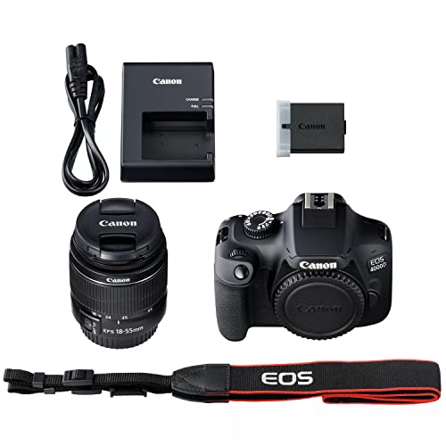 Canon 4000D (EOS Rebel T100) DSLR Camera w/EF-S 18-55mm F/3.5-5.6 Zoom Lens + 128GB Memory Card, Hood, Grip-Pod, Filter, Professional Photo Bundle(22pc)